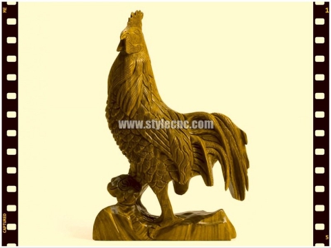 CNC Router Making 3D Wood Rooster for 2017 Chinese New Year