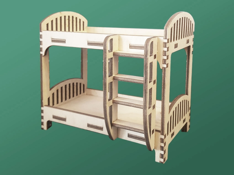 CO2 Laser Cut Wood Baby Doll Cribs with Plywood and MDF