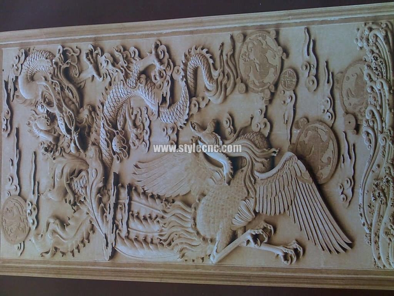 CNC Machine Carving Relief Sculpture with Stones