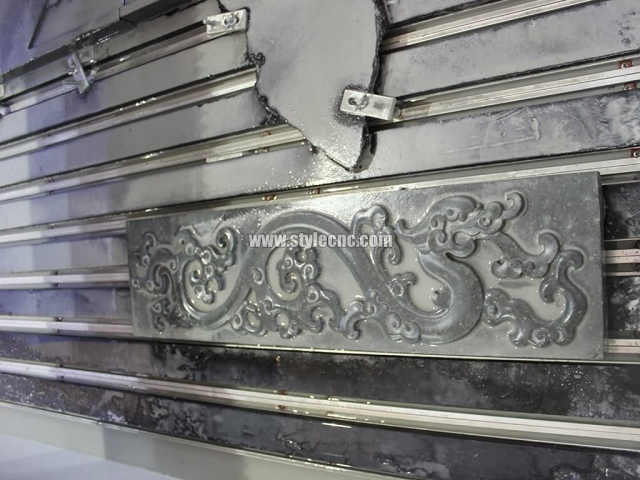 CNC Machine Carving Relief Sculpture with Stones
