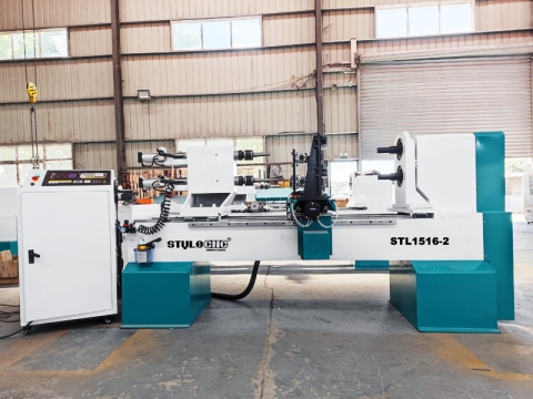 Dual-Spindle Automatic CNC Wood Lathe for Baseball Bats - STYLECNC