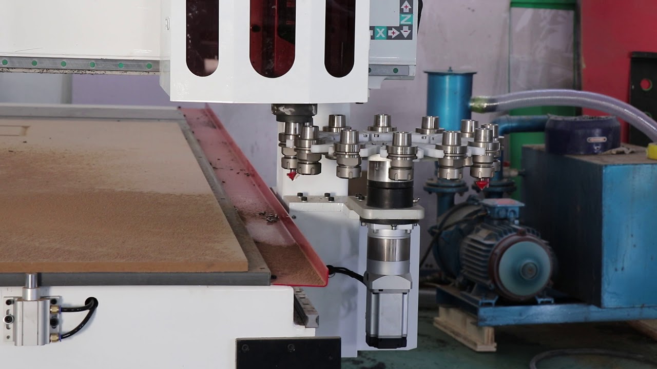 Atc Cnc рутер с 12kw Автоматичен шпиндел за смяна на инструменти